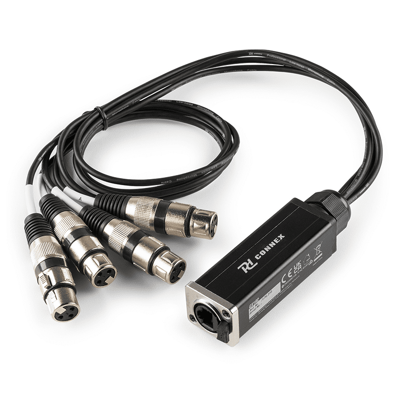 Cat snake splitter 4ch XLR female to ethercon network cable – PQSound