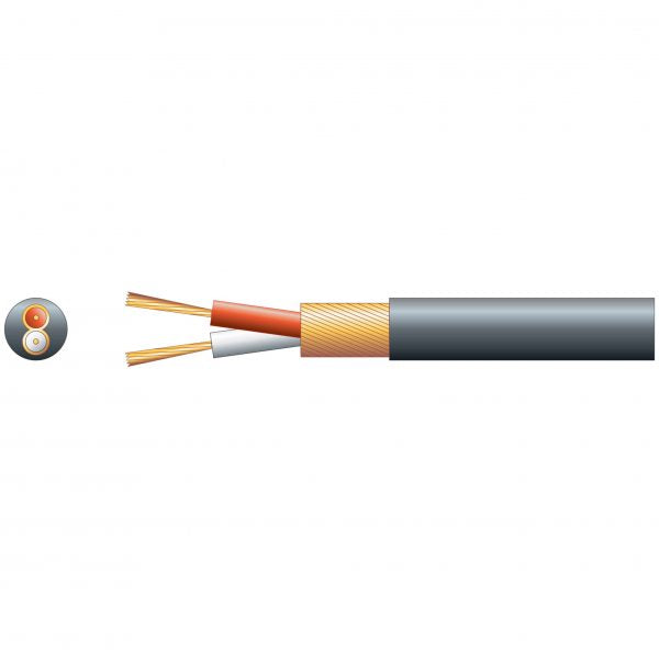 2-CORE CABLE ROUND OVERALL SCREEN BLACK 4.0MM 100M – PQSound